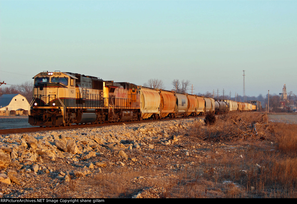 BNSF 9820 Heads into morning light.